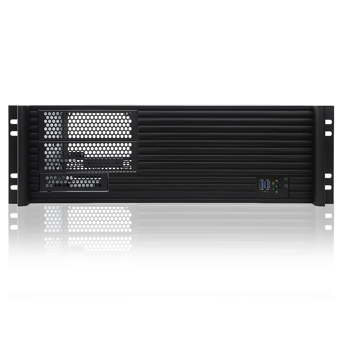 RackChoice 3u Short Depth rackmount Server Chassis Micro ATX/Mini-itx 2x5.25+5x3.5 Bays Support Standard ATX PSU with Either top or Side Cooling