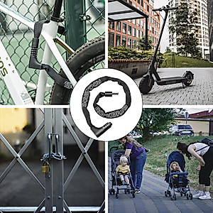 ROCKBROS Bike Chain Lock Heavy Duty Anti-Theft Bike Locks Chain 3.2FT Security Bicycle Lock Resettable Combination Bicycle Chain Lock with 2 Keys for Bikes, Motorcycle, Door, Gate, Fence, Grill