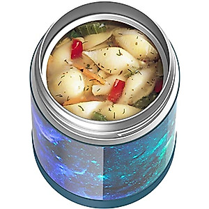 THERMOS FUNTAINER 16 Ounce Stainless Steel Vacuum Insulated Food Jar with Spoon, Galaxy Teal