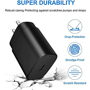 USB C Wall Charger 25W Fast Charger Block PD Power Adapter for iPhone 13/13 Mini/13 Pro/13 Pro Max/12/11, iPad Pro/Mini, Google Pixel 4/3, Samsung Galaxy S20 S10 and More (Black)