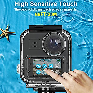 FitStill Compatible Underwater Diving Waterproof Case Protective Shell 45M/147FT with Touchscreen Bracket Accessories for Go Pro Max Action Camera