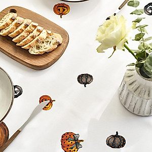 Horaldaily Halloween Tablecloth 70x70 Inch Round, Ghost Pumpkin Washable Table Cover for Party Picnic Dinner Decor