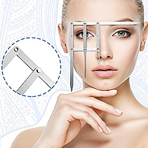 3 Pieces Eyebrow Ruler 3-Point Positioning Ruler Eyebrow Golden Ratio Caliper Microblading Grooming Stencil Shaper Permanent Eyebrow Measuring Tool DIY Ruler Kit for Student Brow Artists