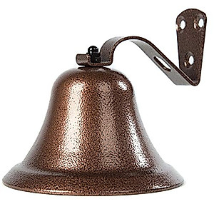 Hanging Bell Dinner Bell Outdoor Bell Bracket Mount Wall Bell Indoor Rope Bell Ship/Boat/Nautical/Door/School/Reception/Home/Church Bell(Copper)