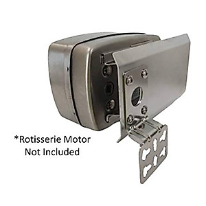 OneGrill Chrome Steel Universal Style Grill Rotisserie Mounting Bracket Set with Integrated Aluminum Heat Shield