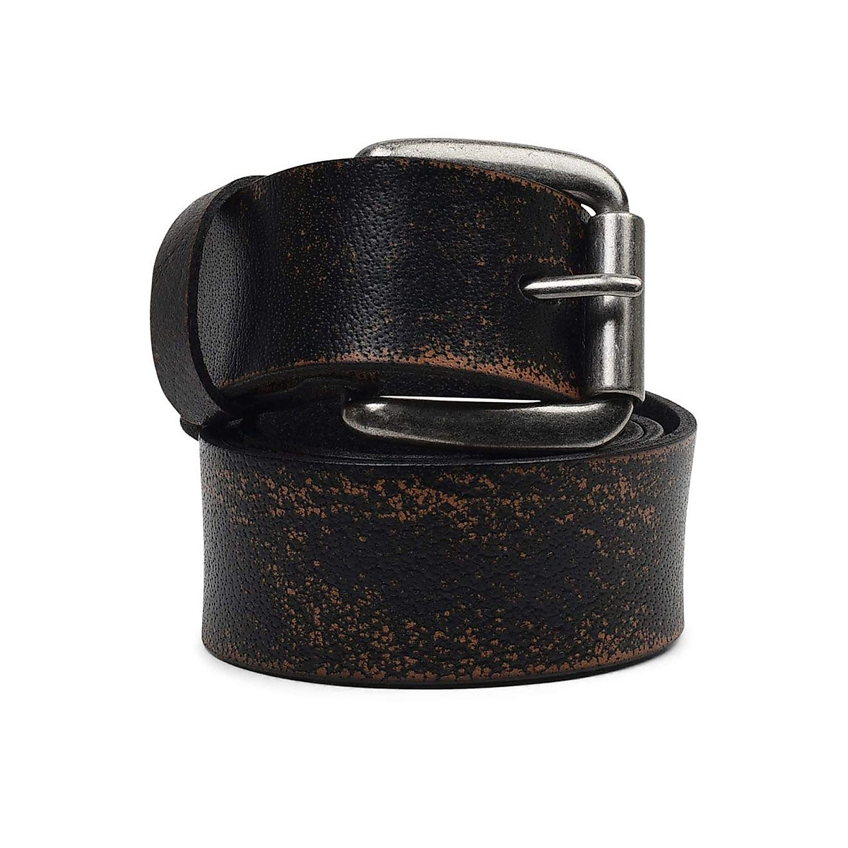 Bed|Stu Drifter - Belts for Men - Spot Clean - Single Metal Buckle - Unisex Belt - Vegetable-tanned Leather Black Abrasive 40 One Size