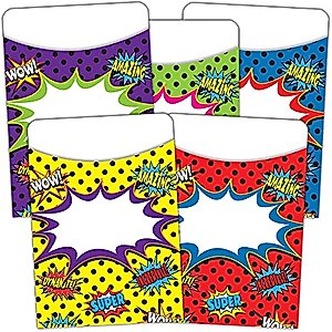 Teacher Created Resources Superhero Library Pockets, Multi-Pack (TCR5647)