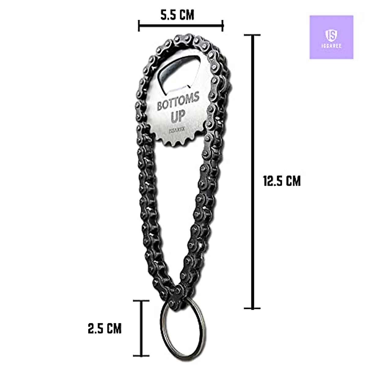 Bike Chain Gear Bottle Opener With Key Ring Chain Bottoms Up Sprocket Silver Stainless Steel Unique Birthday Amazing Gifts For Cyclists Bike Lover