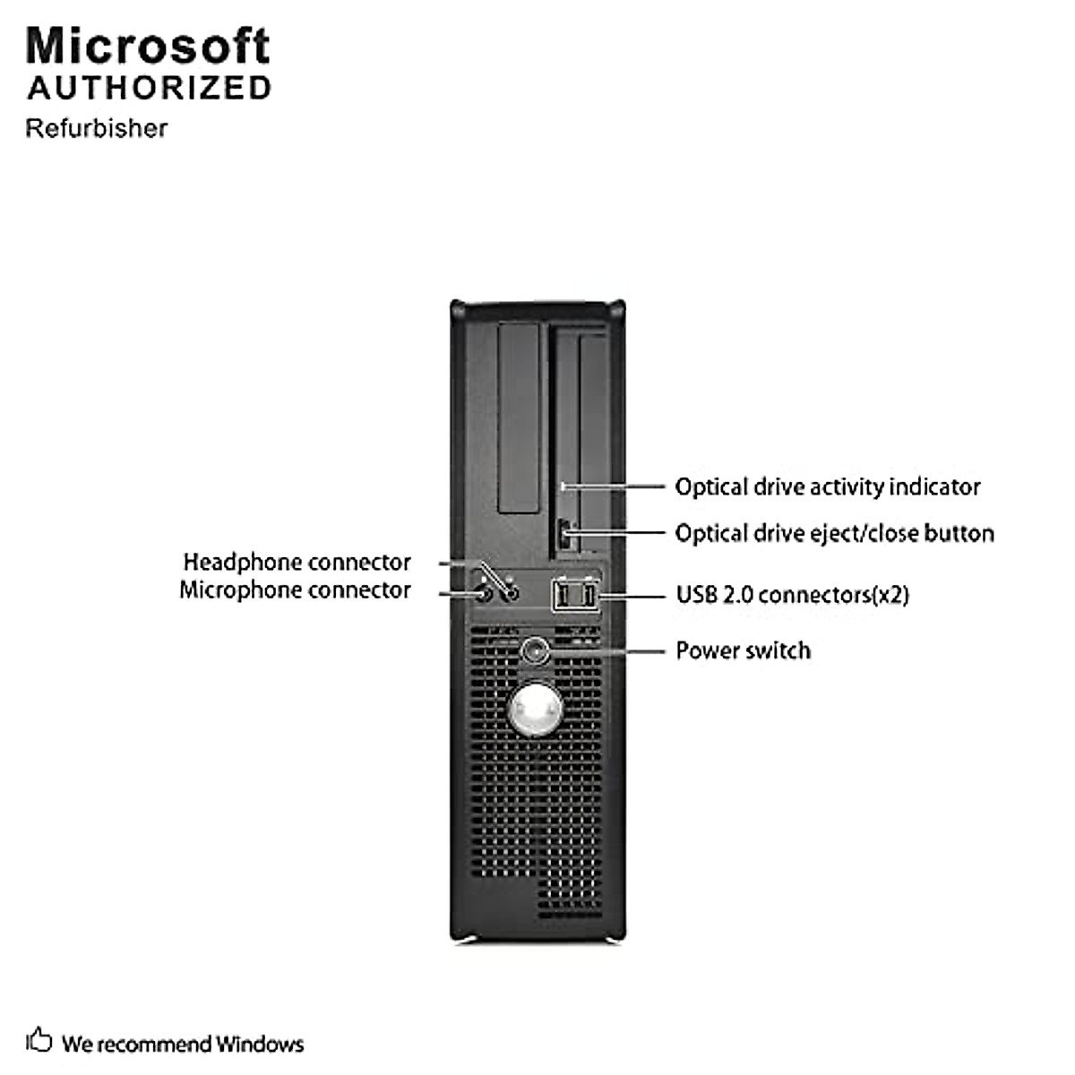DELL Optiplex with 20-Inch Monitor (Core 2 Duo 3.0Ghz, 8GB RAM, 1TB HDD, Windows 10 Professional), Black (Renewed)']