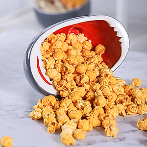 Sepnoic 40 oz Shark Attack Bowl Cute Candy Popcorn Serving Bowl Ceramic, 3D Cartoon Large Storage Bowls for Fruit Key Party Decoration Holiday Gifts, Blue Grey