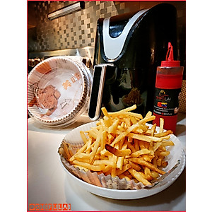 SHIFULAI Air Fryer Liners Disposable – 50 Pcs Parchment Paper for Baking, Keeps Oven, Microwave Clean – Non-stick Food Grade Air fryer Liners 6.3” Inch Round Baking Paper - Papel Para Air Fryer