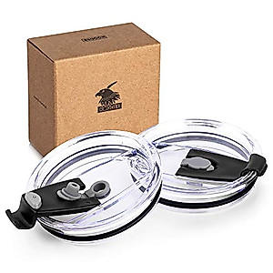 20 oz Tumbler Lids, Fits for 20 oz YETI Rambler, Atlin, Juro, SUNWILL, Umite Chef and More, Koodee 2 Pack Spill-proof Lids,Covers for 20 Ounce Tumbler,Cup (Black)