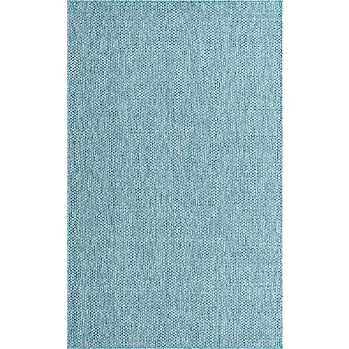 Unique Loom Collection Casual Transitional Solid Heathered Indoor/Outdoor Flatweave Area Rug (5' 3" x 8' Rectangle, Aquamarine/Ivory)