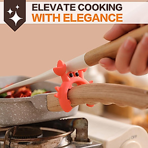 Crab Spatula Holder, Crab Shaped Silicone Spatula Holder Anti-scalding, Adjustable Crab Utensil Holder, Crab Spoon Holder For Pot Boil Over Spill Stopper,cute Creative Crab Gifts 4 Pcs (rad)