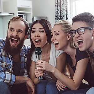 HOTEC UHF Wireless Dual Handheld Microphones with Rechargeable 1/4” Output Mini Portable Receiver for Live Performance Over PA, Mixer, Speaker (H-U26C)