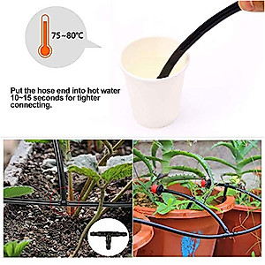 Kalolary 200PCS Irrigation Fittings Kit, Drip Irrigation Barbed Connectors for 1/4-Inch Vegetable Garden Lawn Water Hose Connectors(80 Straight Barbs+60 Tees+20 Elbows+20 End Plug+20 4-Way Coupling)