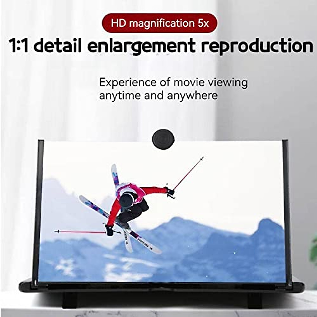 Phone Screen Magnifier 18 Inch 3D Hd Screen Magnifier for Cell Phone,Portable Phone Screen Amplifier Enlarger for Movies Videos Gaming for All Smartphones