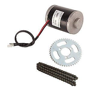 12V 120W High Speed Electric DC Brushed Motor Kit, Electric Scooter Brushed Motor Kit with 25H76 Chain and 25H 3 Hole 47 Teeth Crankset for Bike e-Bike ATV