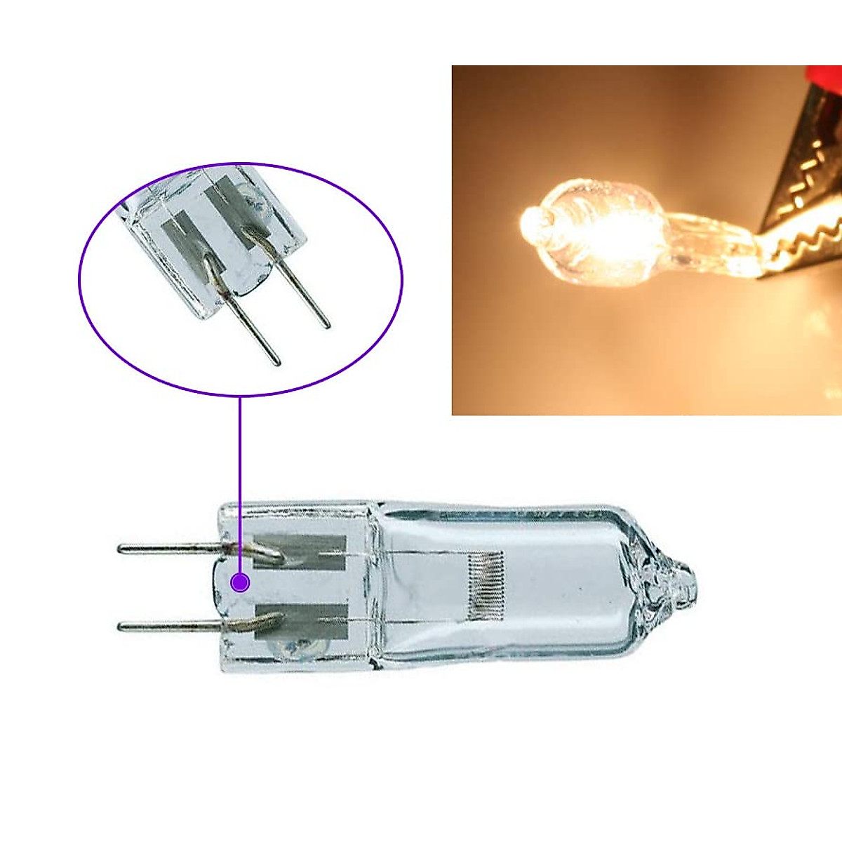 10x G6.35 120V 35W/50W Halogen Light Bulb Clear Dimmable T4 Q35//CL/GY6.35 JCD 35/50 Watt 120 Volt Electric Wax Melter Plug Oil Warmer Aroma Tart Counter Kitchen Bathroom Mirror Fixture (35, Watts)