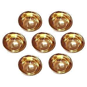 Cabilock 21 Pcs Copper Offering buddhist offering cup Water Offering Bowl Offering Cup Bowl Set Buddhist