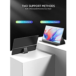 UPERFECT Portable Monitor 15.6 inch QLED Q1 1080P USB C Second Monitor Mini HDMI Travel Monitor 100% DCI-P3 10 Bit 500 Nits w/Smart Cover & Speakers, External Monitor for Laptop PC Phone PS4