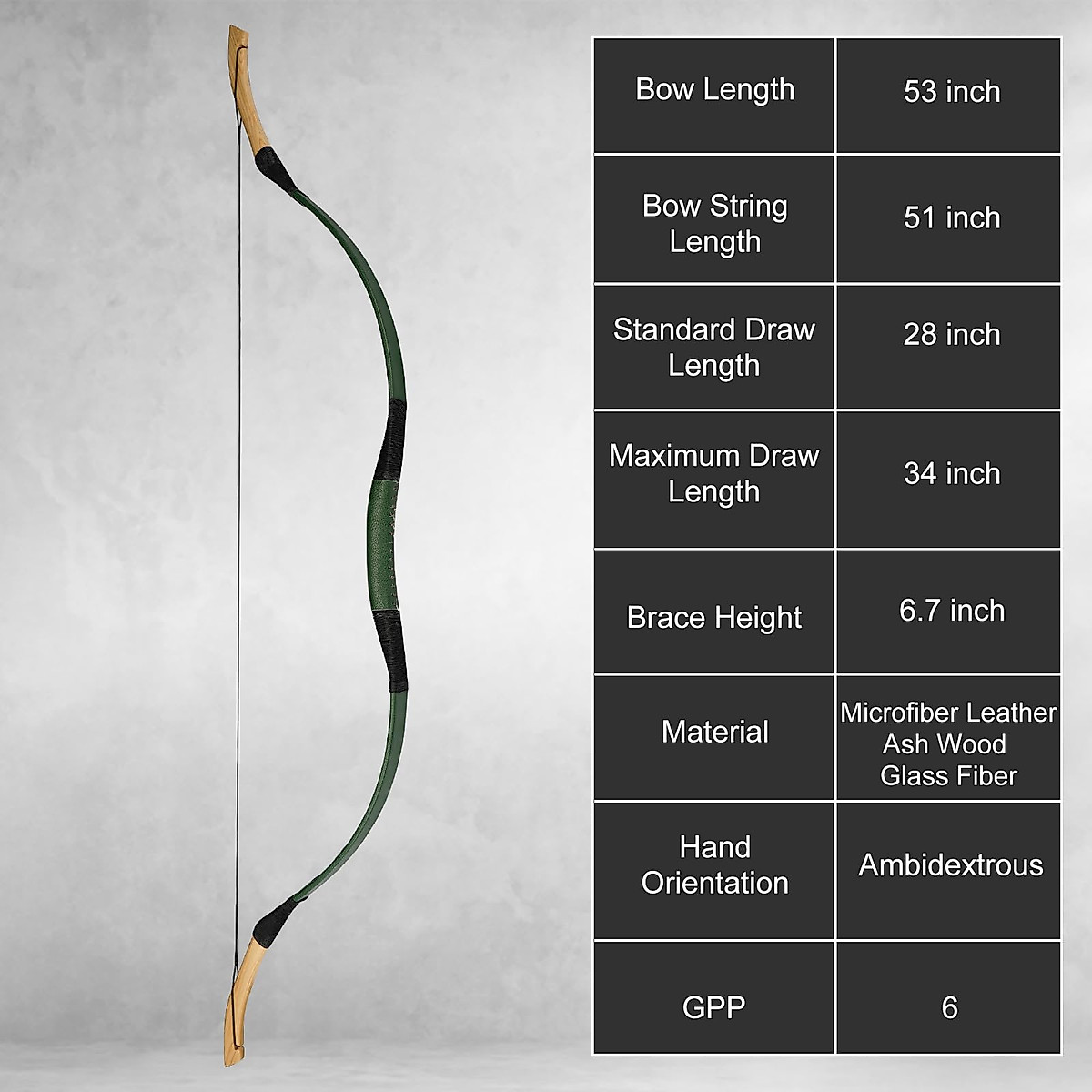 AF Archery Turkish Recurve Bow, 53" Traditional Horse Bow, Mounted Archery and Precision Shooting,Suitable for Entry Into Adults Youth Beginners Enthusiasts and Hunting, 40lbs