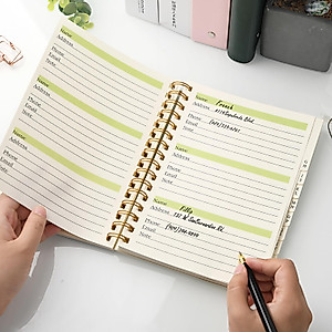 suituts 2 Pack Spiral Bound Address Book with Alphabetical Tabs, 5.8" x 8.2" Telephone Address Book for Contacts, Address and Password Book for Halloween Gift Home Office