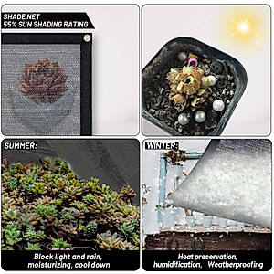 Cool Area 55% Sun Shade Cloth Mesh Tarp with Grommets for Plant Cover 10x12ft Patio Canopy Garden Pergola Greenhouse Car Barn Kennel Black