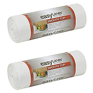 Duck 855145 Smooth Top EasyLiner Non-Adhesive Shelf and Drawer Liner 12-Inch x 20-Foot, White, 2 Rolls