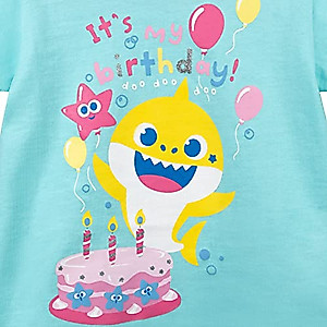 Pinkfong Baby Shark Birthday Toddler Girls T-Shirt Blue 3T