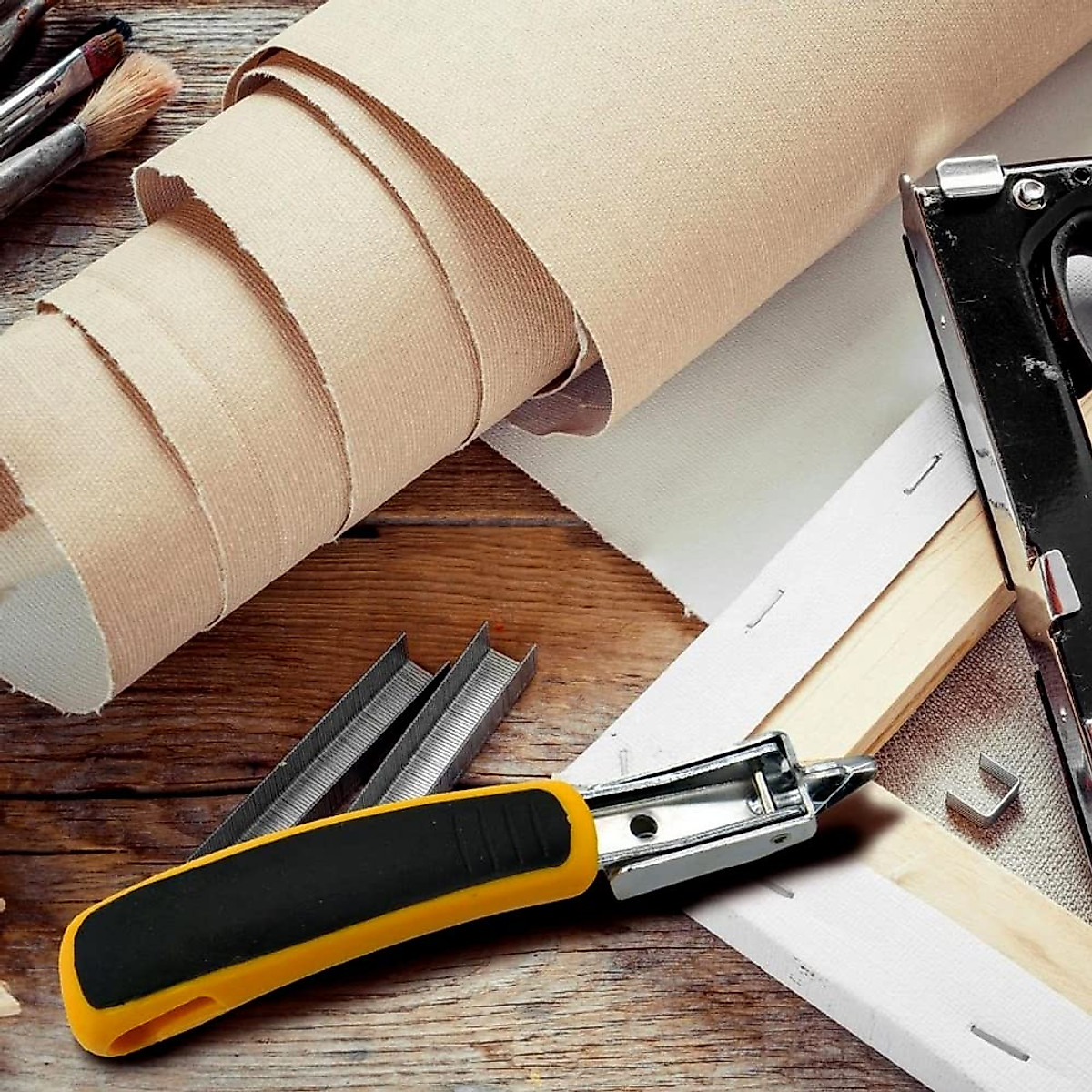 Staple Remover,Upholstery and Construction Staple Puller Tack Lifter Tool,Heavy Duty Carpet Remover,Nail Puller for Removing All Kinds of Staples for Furniture,Floor,Wooden Case,Carton