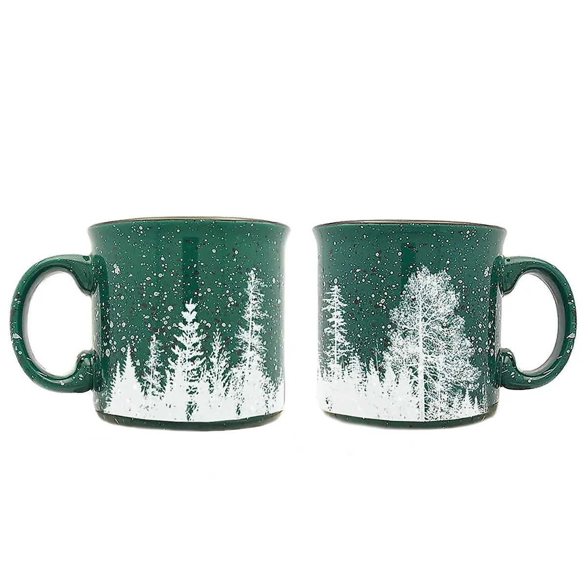 Black Lantern Coffee Mugs – Forest Landscape Ceramic Coffee Mug for Women and Men - Coffee Cappucino and Hot Chocolate Mugs - Rustic Campfire Coffee Mug