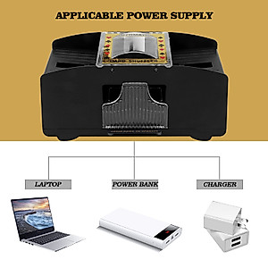 Diolusus Automatic Card Shufler, Electronic Casino Poker Card Shuffling Machine,2 Deck Poker Card Shuffling Machine Battery, Card Playing Tool for Home Party with USB Line (1-2 Decks)
