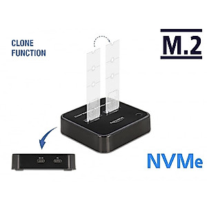 Delock M.2 Docking Station for 2 x M.2 NVMe PCIe SSD with Clone Function