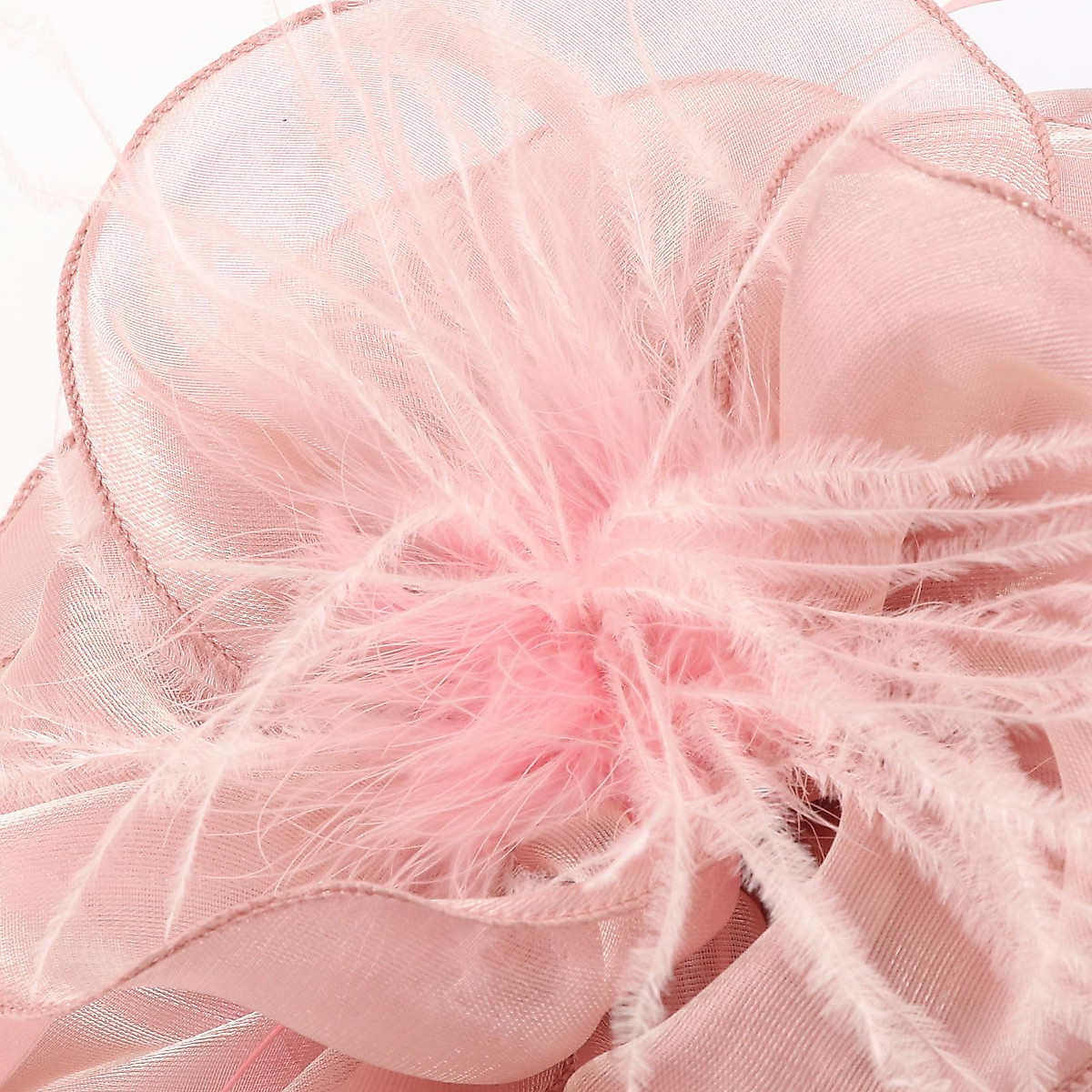 DRESHOW Fascinators Hat Tea Party Headwear Ribbons Feathers on a Headband and a Clip for Girls and Women