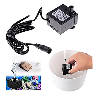 Eioflia Mini Water Pump Waterproof Small Sinking Pump Low Noise Garden House Watering Tool DC 6-12V 5W.