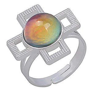 LiHan1028 16pcs Mixed Mood rings classic temperature change color mood ring lovers (Adjustable Size)