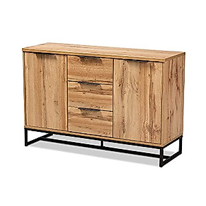 Baxton Studio Sideboard, Oak/Black