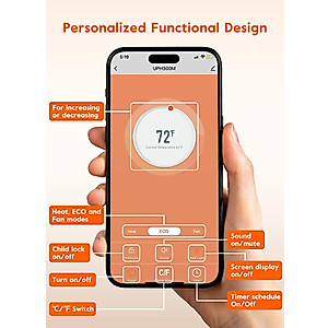 GiveBest Electric Wall Heater with WiFi and Remote Control, Floor or Wall Mounted Heater, Large Room Coverage, 3 Heating Modes, 1500W Fast Heating Space with Thermostat for Indoor Room Use