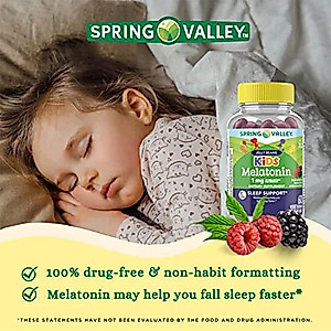 Spring Valley Kids Melatonin, 1 mg Vegetarian Jelly Beans Supplement, 60 Ct (2 Pack) Bundle with Exclusive Vitamins & Minerals - A to Z - Better Idea Guide (3 Items)