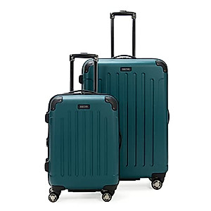 Kenneth Cole REACTION Renegade Luggage Expandable 8-Wheel Spinner Lightweight Hardside Suitcase, Botanical Green, 24-Inch Checked
