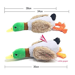 oAutoSjy 2pcs Plush Squeaky Dog Toy No Stuffing Octopus Duck Pet Toy for Small Medium and Large Dogs Crinkle Dog Toy Indoor Pet Interactive Toy Chew Toy for Biting Training Puppy Teething,Orange