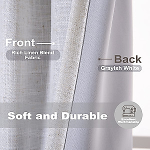 DriftAway Twist Tab Linen Textured Lined Thermal Insulated Blackout Linen Curtains Solid Farmhouse and Modern Rustic Curtains for Living Room Bedroom 2 Panels 52 Inch by 84 Inch Ivory