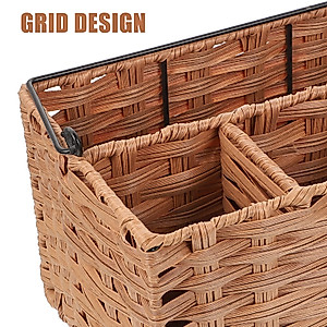 Zerodeko Utensil Basket Utensil Holder Cutlery Storage Basket Make up Iron Woven Basket Cutlery Holder Seagrass Baskets