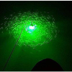 LED Night Fishing Light 12V 108 LEDs 10.8W Underwater Night Fishing Finder Light, 1080LM Green Submersible Fishing Attracting with 5M Power Cord