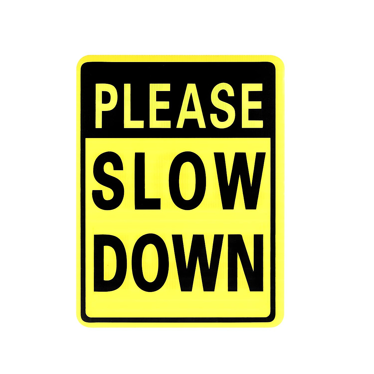 Kichwit 2 Pack Double Sided Please Slow Down Sign Plastic Yard Signs with Metal Stakes, Sign Measures 11.8 x 15.7 Inches