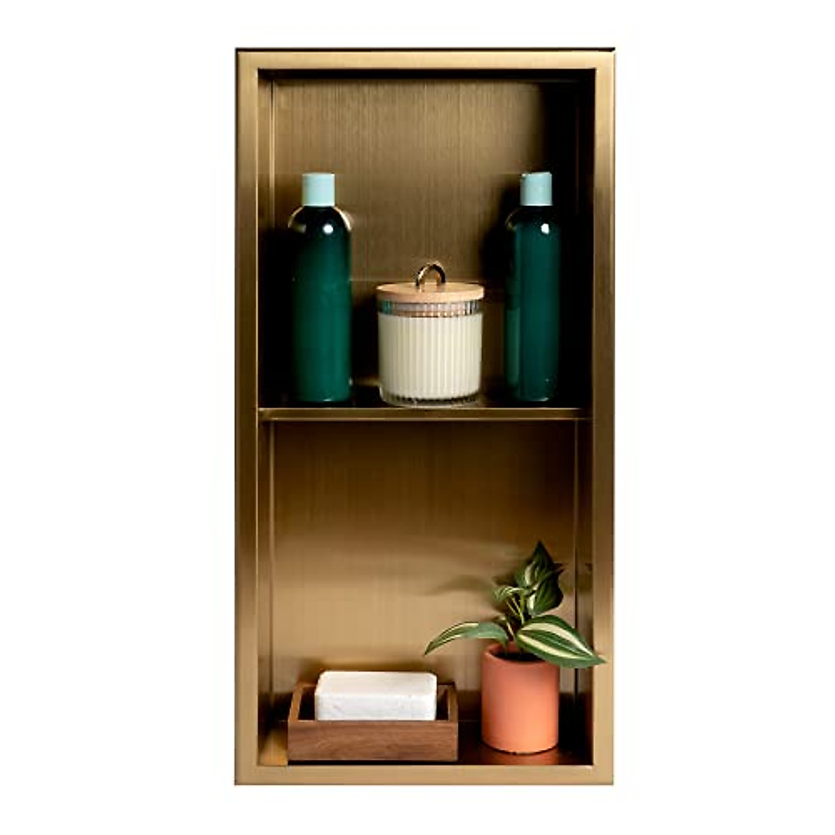 ALFI brand ABNP1224-BG Shower Niche, Brushed Gold 12 x 24 x 4