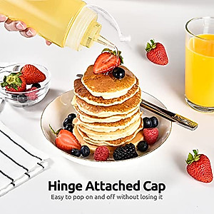 U-Taste 16 OZ Condiment Squeeze Bottles with Twist on Caps and Measurement, Leak Proof Squirt Reusable Plastic Sauces Oil Container Dispenser for Ketchup, BBQ, Grilling, Salad Dressing (Pack of 6)