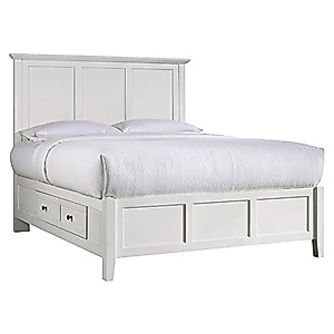 Modus Furniture Solid Wood 2-Side Storage Bed, California King, Paragon - White