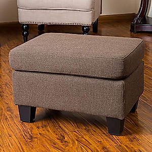 Christopher Knight Home Rosella Fabric Ottoman, Chocolate
